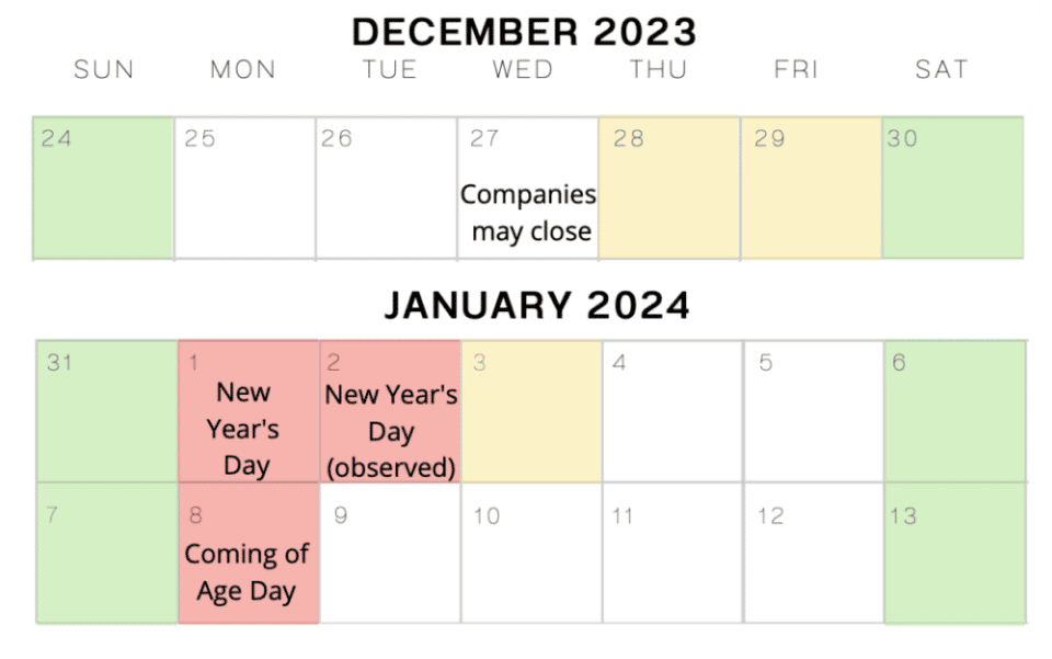 Plan your trip to Japan with your 2023 national holidays calendar